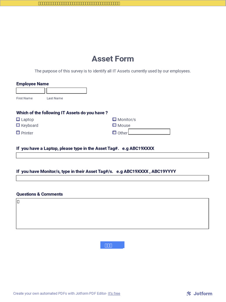 Asset Form | PDF
