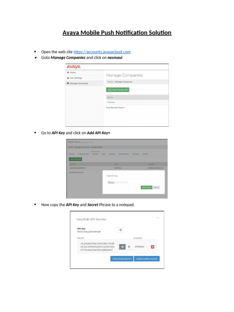 Avaya Mobile Push Notification Solution | PDF