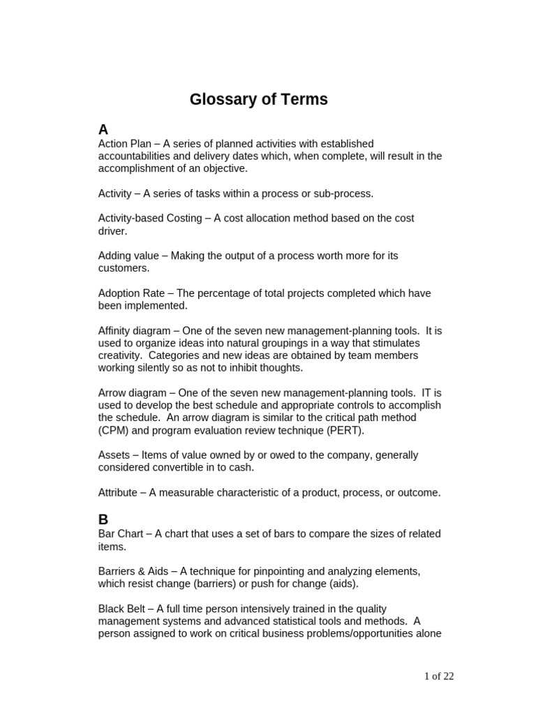 Glossary of Terms | PDF