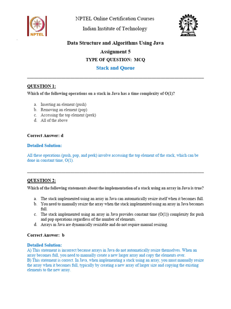 Week-05 Assignment Solution | PDF Week-05 Assignment Solution | PDF