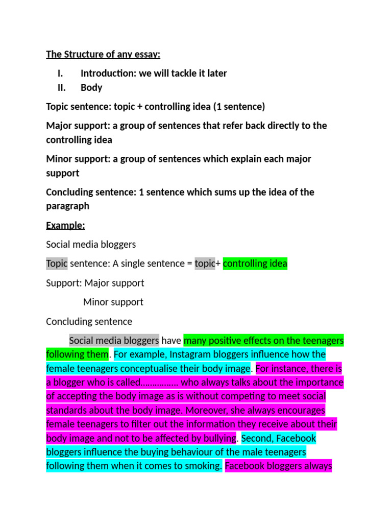 Lec 1 (Body Paragraph) | PDF | Social Science | Career & Growth