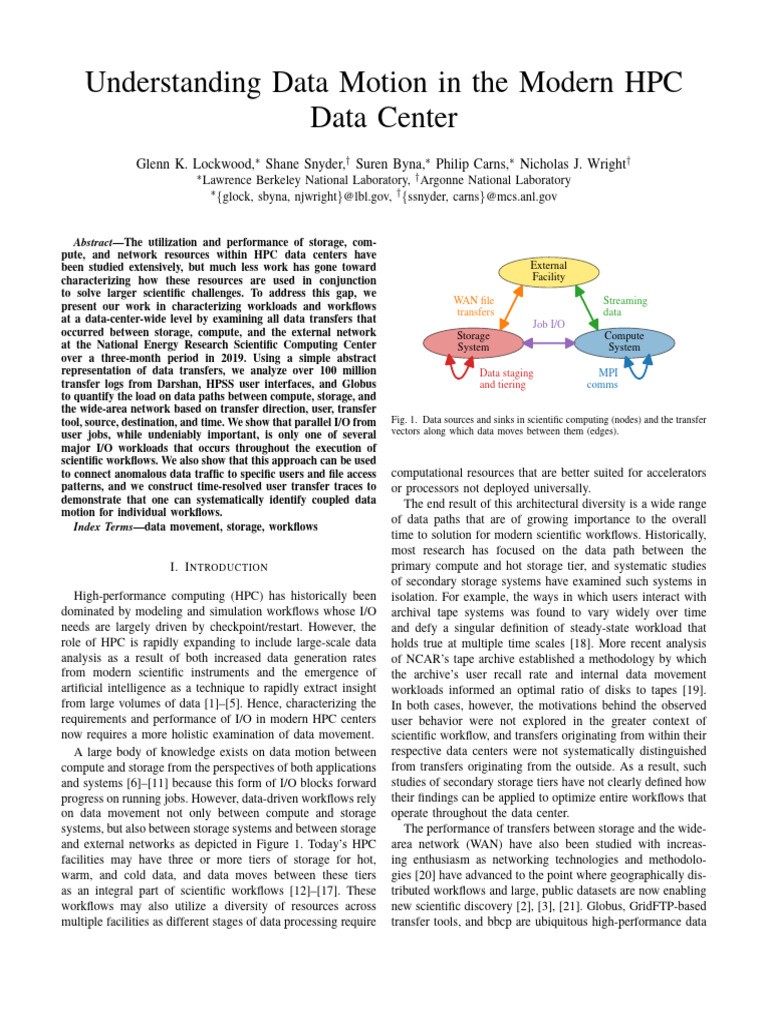 Understanding Data Motion in The Modern HPC Data Center | PDF