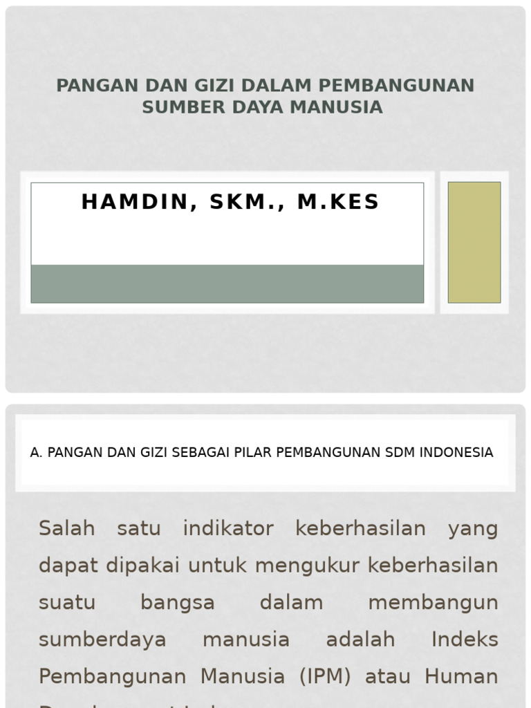 04 Pangan Dan Gizi Dalam Pembangunan SDM | PDF