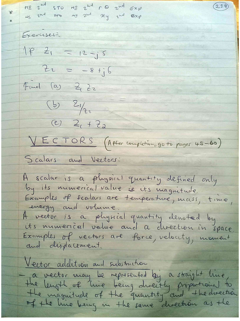 Vectors Addition And Resolution Pdf