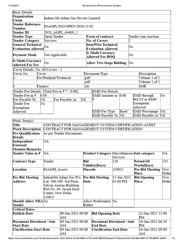 Government eProcurement System | PDF