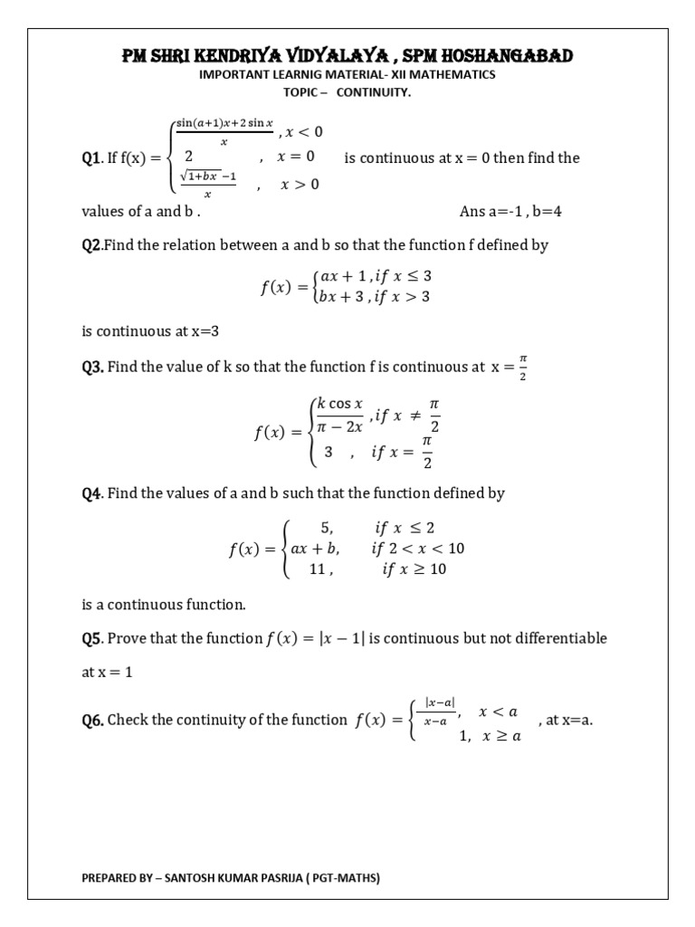 Xii Continuity | PDF