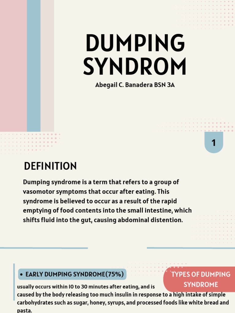 Dumping Syndrome | PDF | Hypoglycemia | Wellness