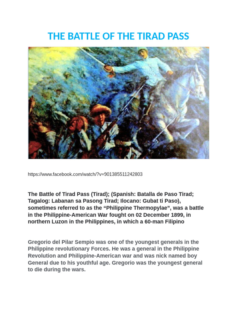 The Battle of The Tirad Pass | PDF
