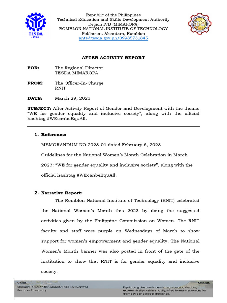 GAD-AFTER-ACTIVITY-REPORT-2023 | PDF