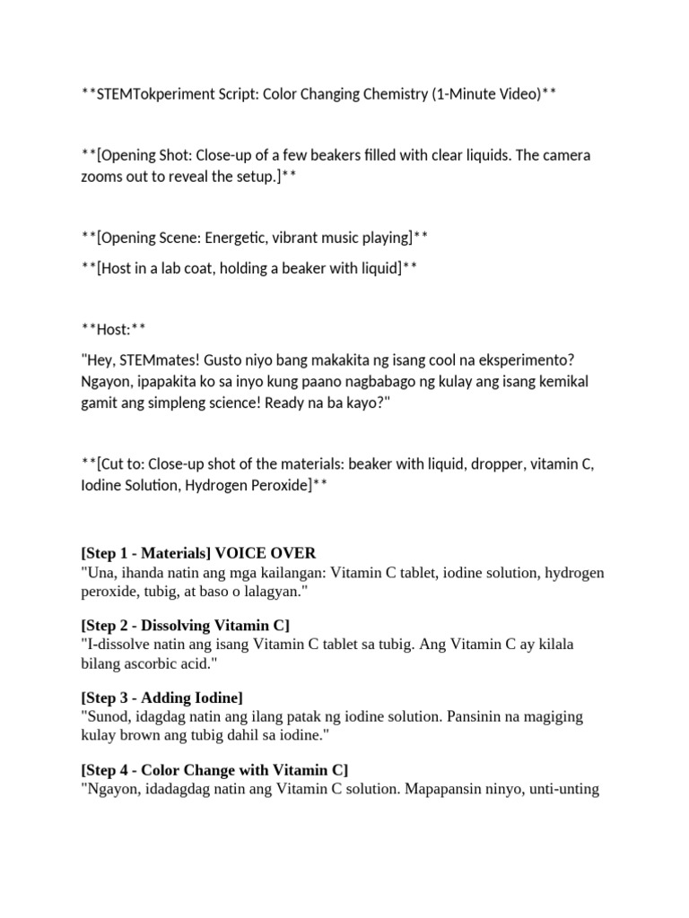 STEMTokperiment Script - Andrea | PDF