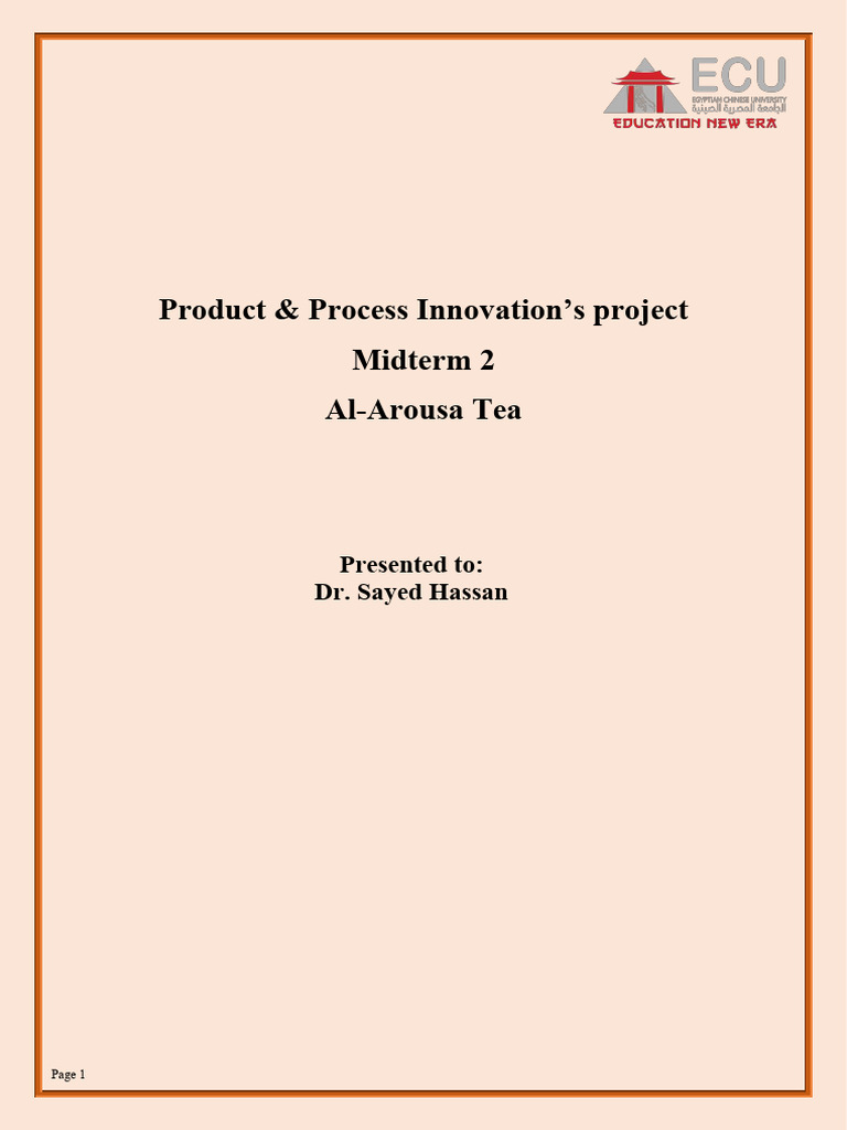 Al-Arousa Tea-Products and Processes Innovation-Midterm 2 | PDF