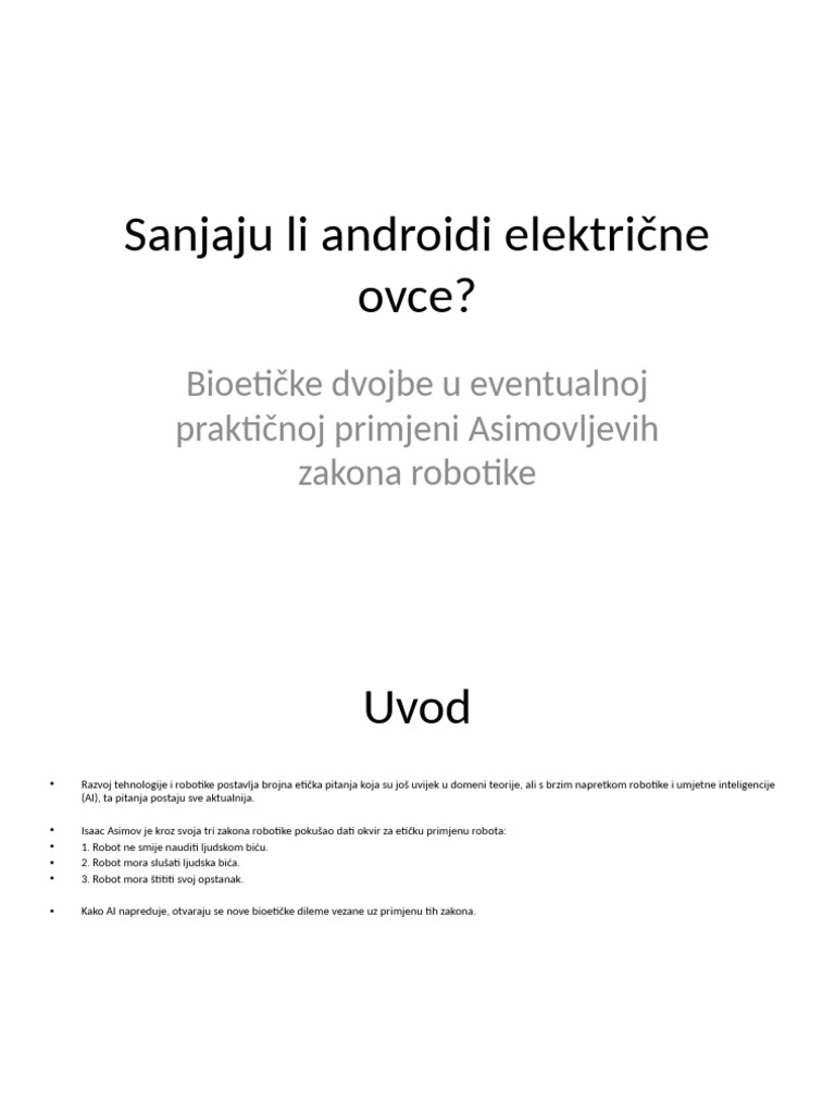Sanjaju Li Androidi Elektricne Ovce | PDF