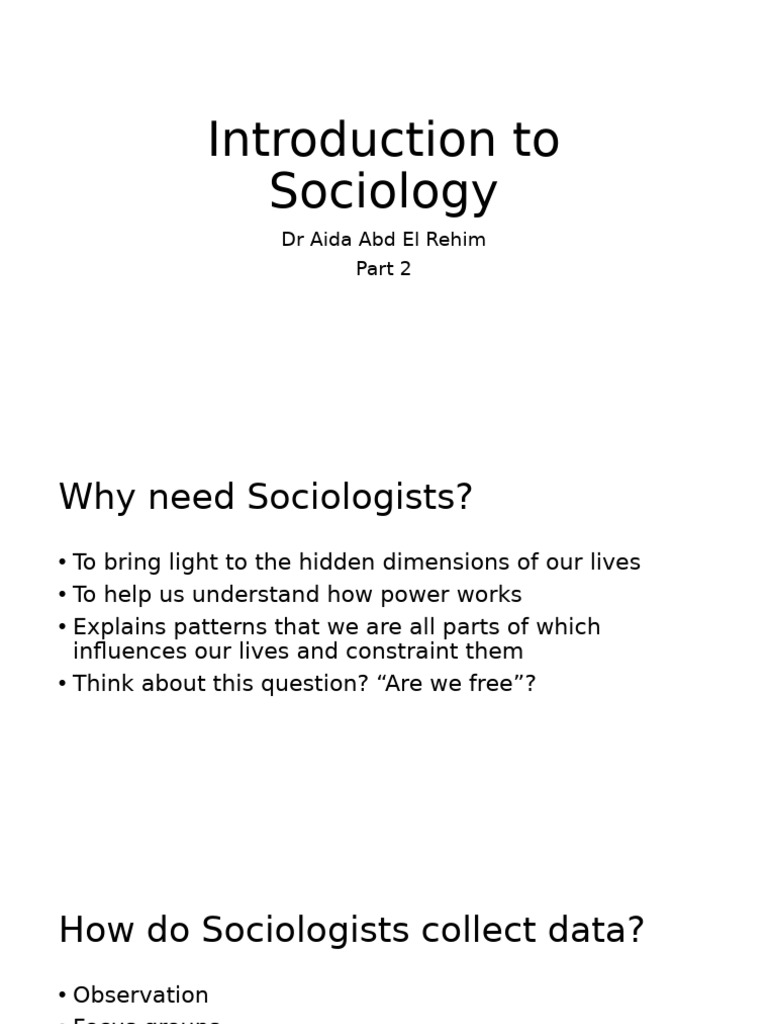 Part 2 Introduction to Sociology | PDF