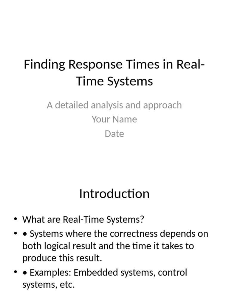 Real Time Systems Response Times Presentation v2 | PDF