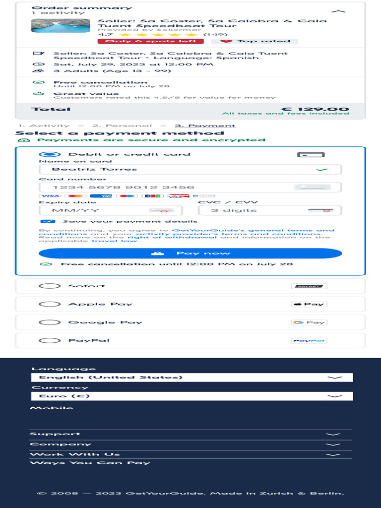 Checkout Soller Sa Coster, Sa Calobra & Cala Tuent Speedboat Tour | PDF