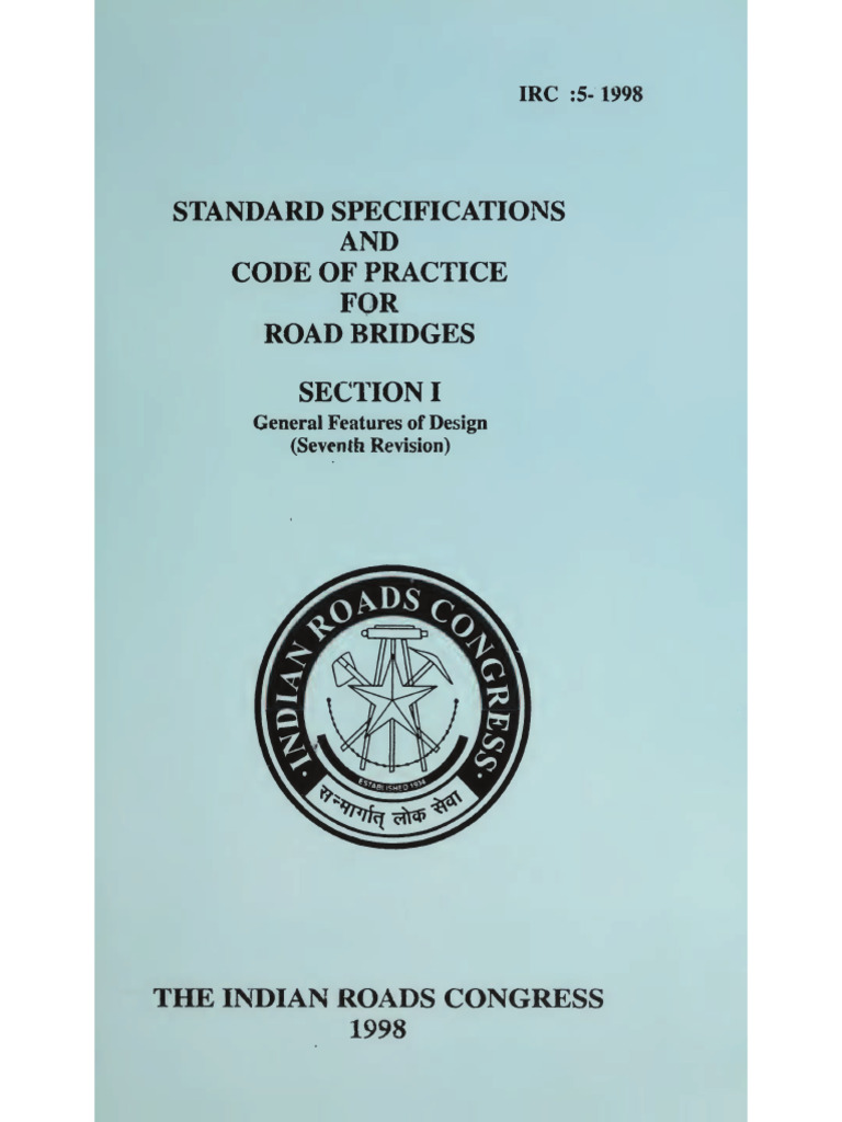 IRC - 5 - 1998 - Design Features of Road Bridges | PDF