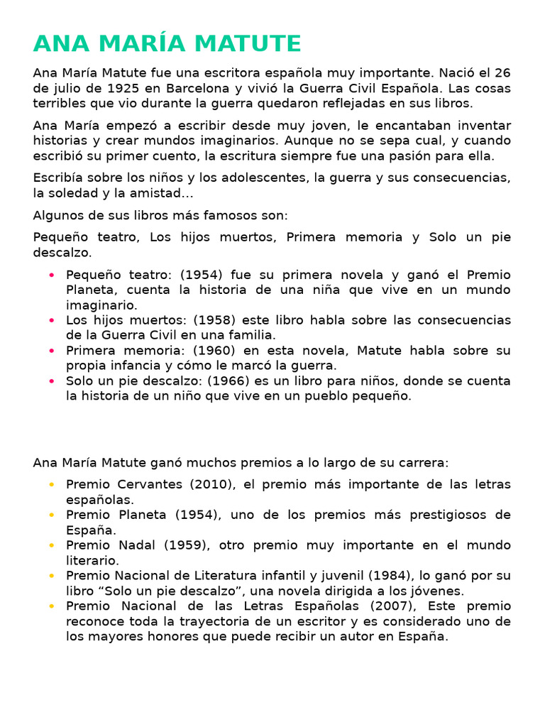 Ana María Matute | PDF