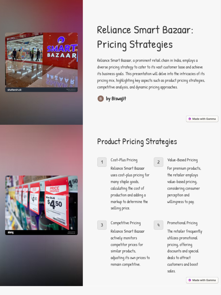 Reliance Smart Bazaar Pricing Strategies | PDF | Pricing | Business