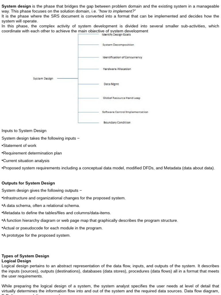 System Design: System Analysis and Design | PDF | System | Computers