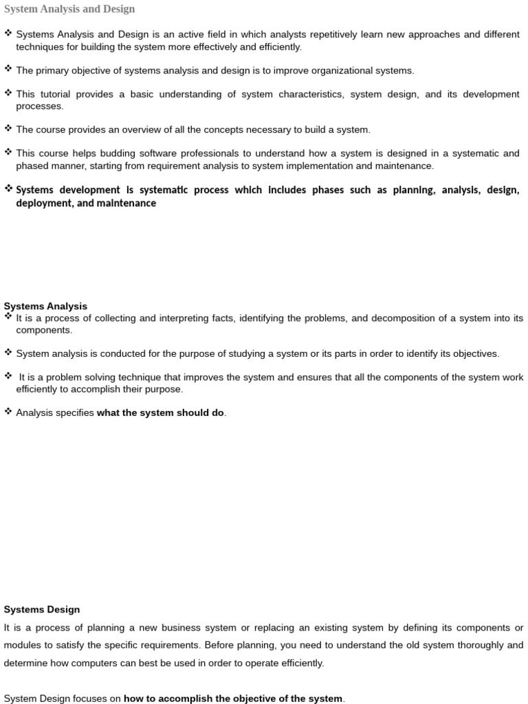 Systems Development Is Systematic Process Which Includes Phases Such As Planning, Analysis ...