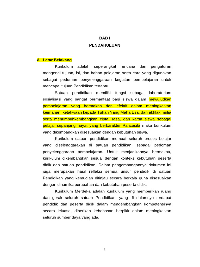 Contoh Bab I - Vi 2025 | PDF