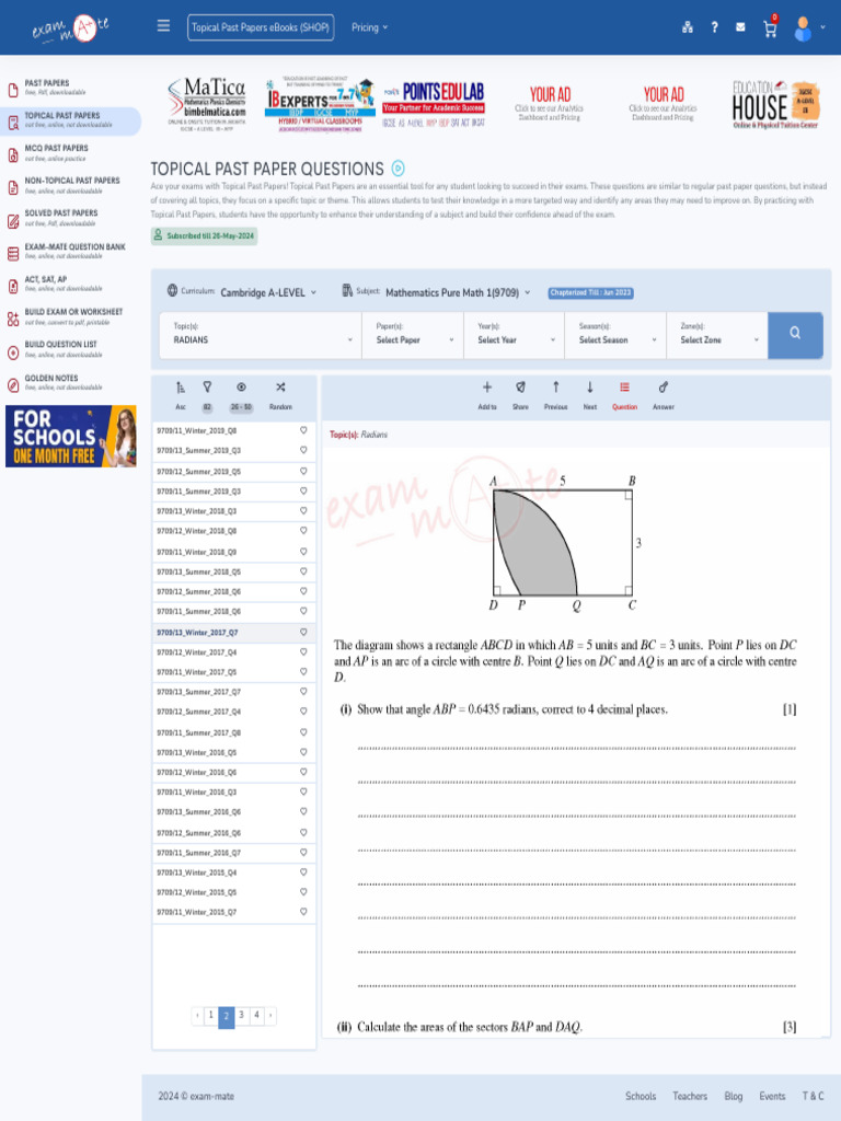 TOPICAL PAST PAPER QUESTIONS Exam-Mate 3 | PDF