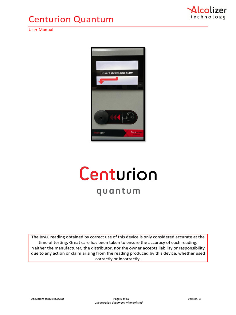 80AA3DEF Centurion Quantum User Manual | PDF