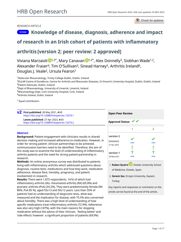 Knowledge of Disease Diagnosis Adherence and Impac | PDF | Medical ...