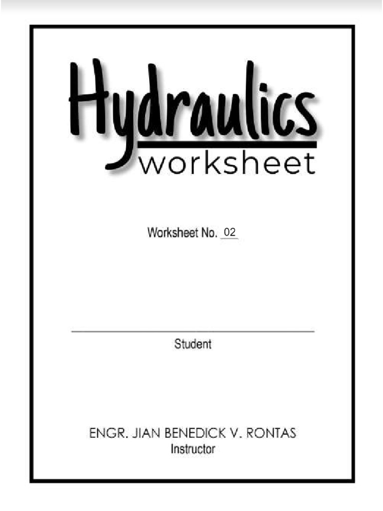 WORKSHEET2 PrinciplesOfFluidMechanicsAndHydraulics | PDF