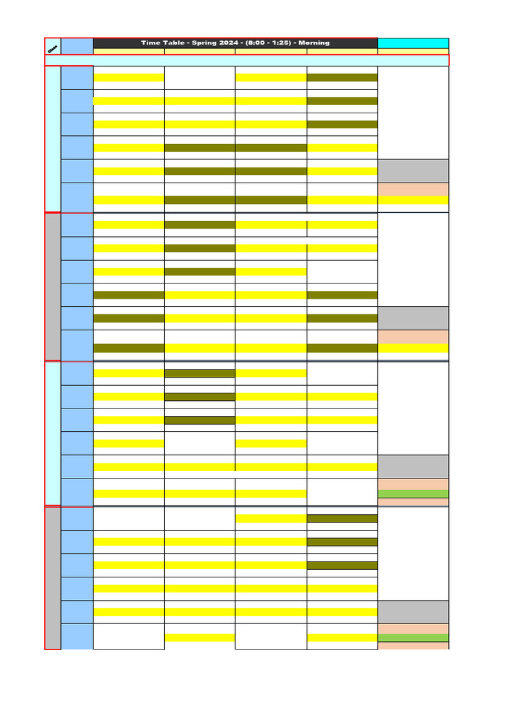 Time Table - BSCS Morning - Fall 2024 | PDF