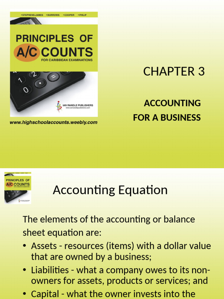Chapter3 Principles of Accounts For Caribbean Students | PDF