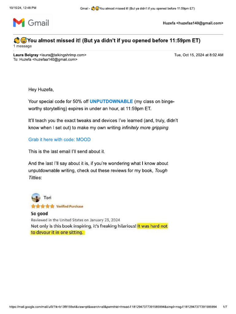 Laura Belgray Launch Email | PDF