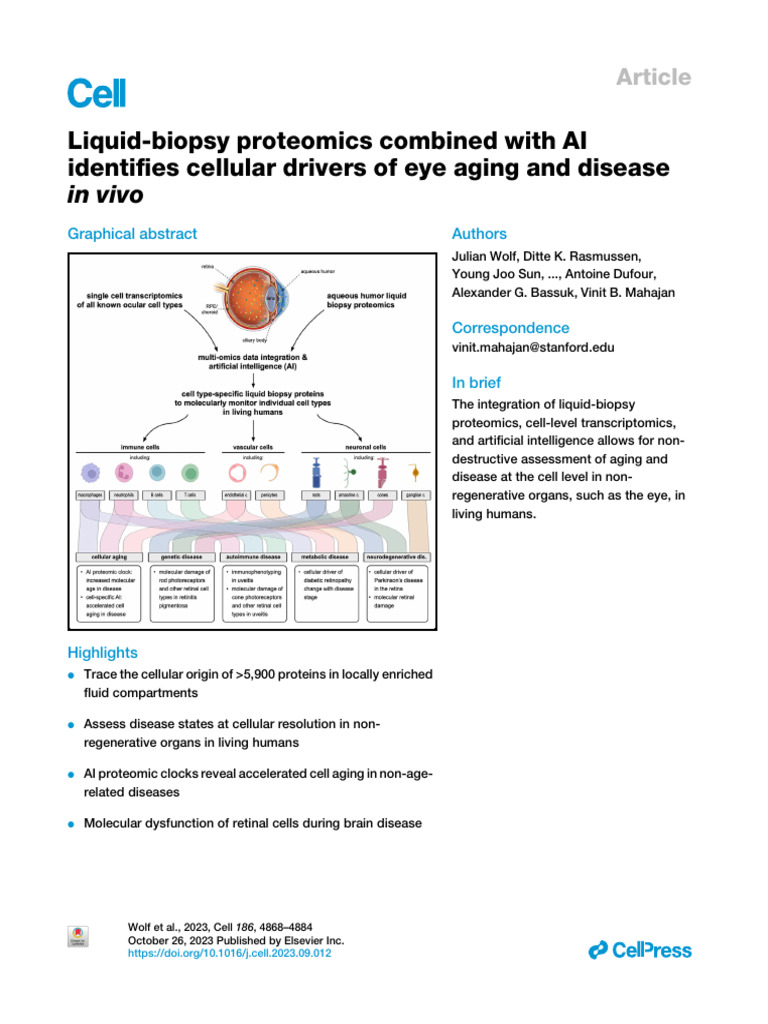 Liquid-Biopsy Proteomics Combined With AI Identifies Cellular Drivers ...
