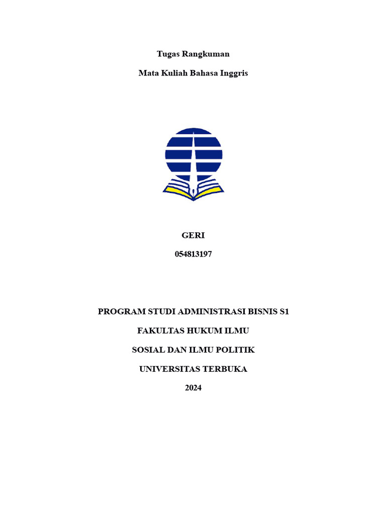 Tugas Rangkuman MK B.ing | PDF