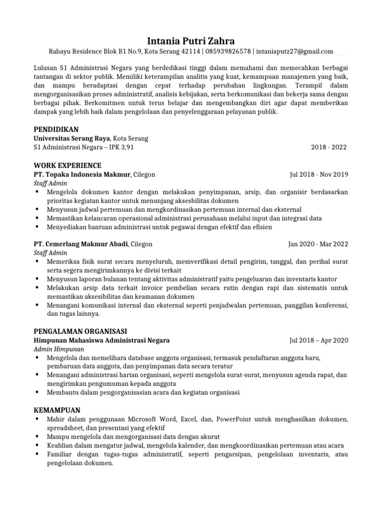 ATS Resume Template Midlevel Resume 2 | PDF