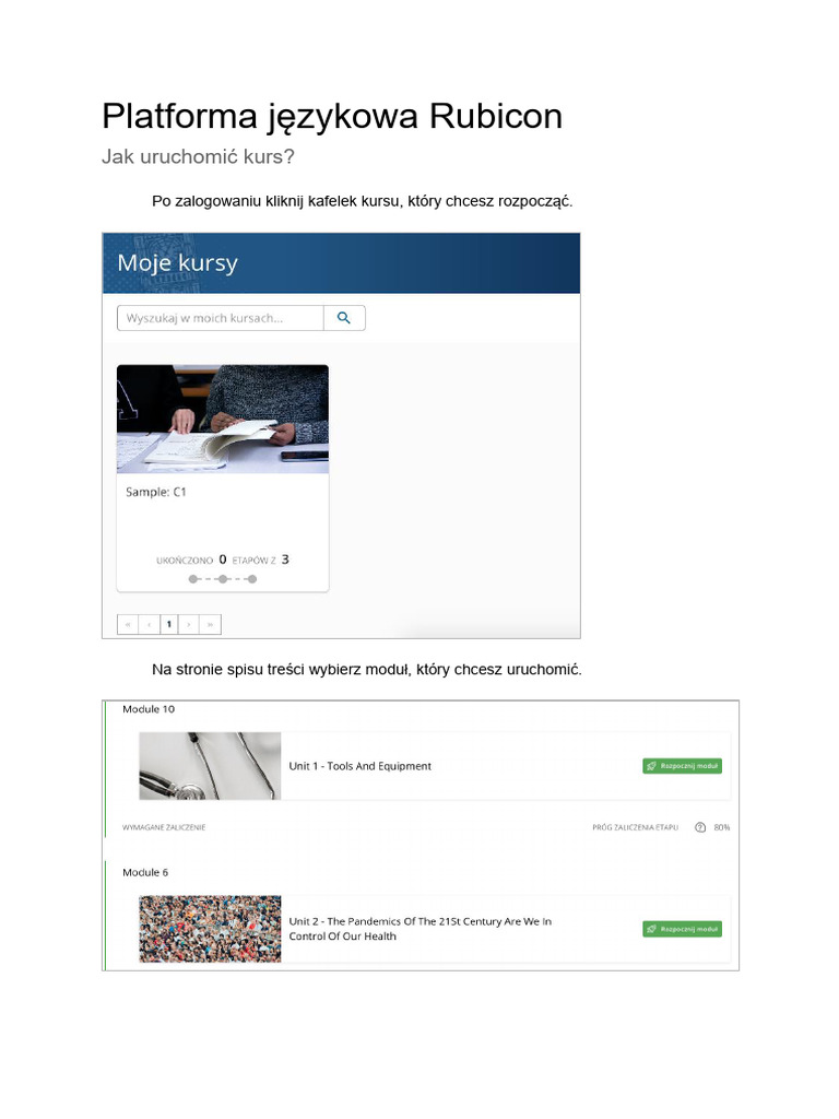 Jak Uruchamiac Lekcje Na Platformie Rubicon | PDF