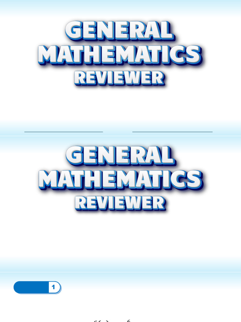 General Mathematics Reviewer 2.0 | PDF