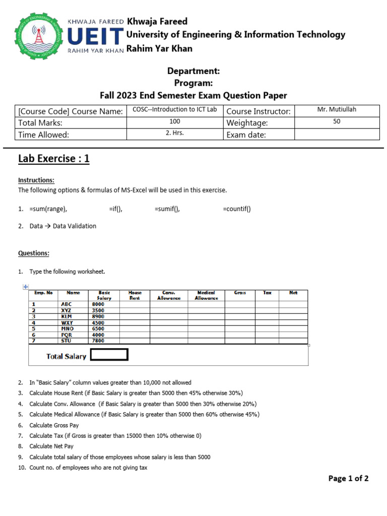 ADP Cs ICT Lab | PDF