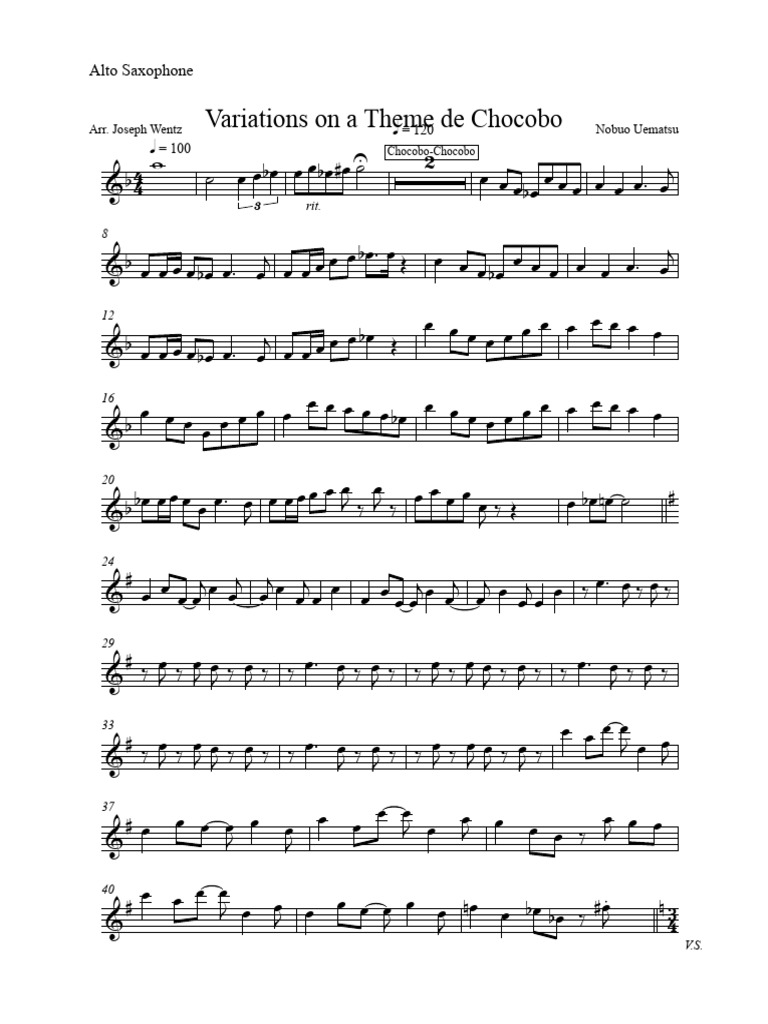 Final Fantasy - Variations On A Theme de Chocobo | PDF