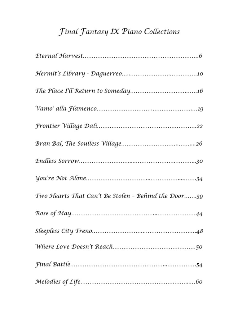 Final Fantasy IX Piano Collections | PDF