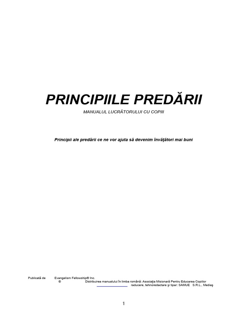 Principiile Predarii Sam D Manual | PDF
