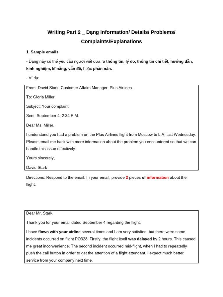 Writing Part 2 - D NG Giving Information | PDF