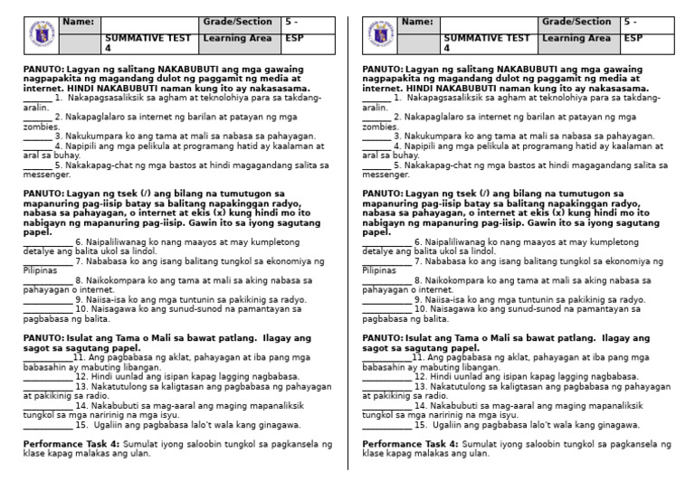 ESP - Q1 - Quiz 4 | PDF