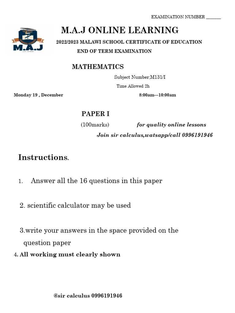 Mathematics 2022-2023 - 1 | PDF
