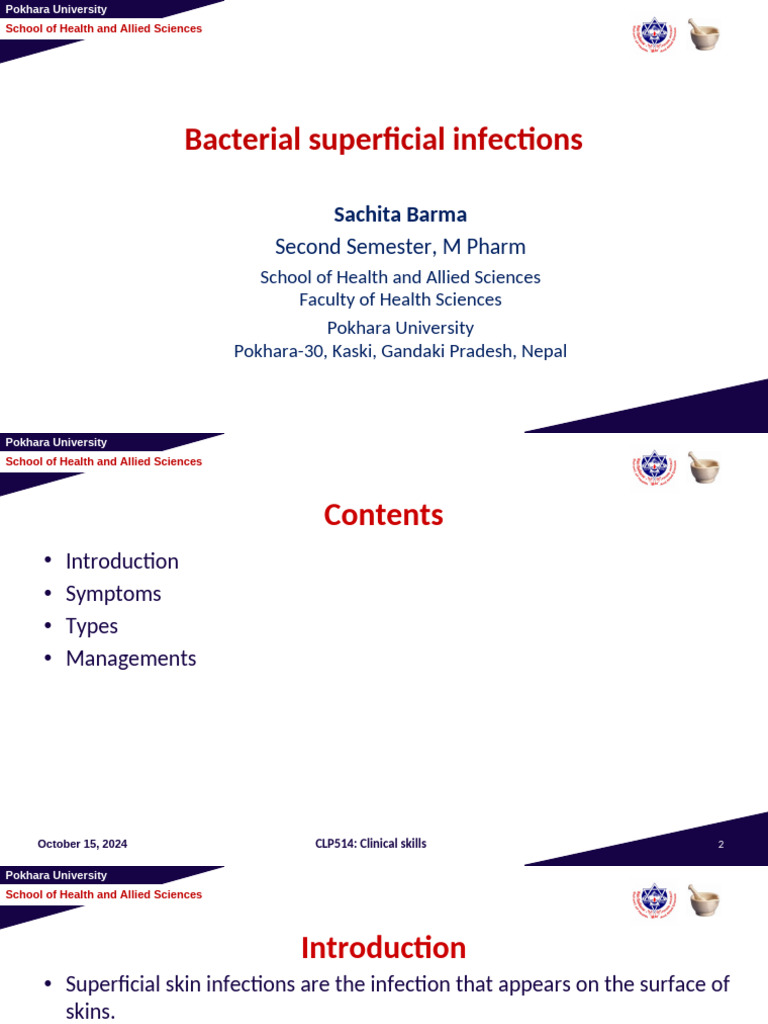 Bacterial Superficial Infections | PDF