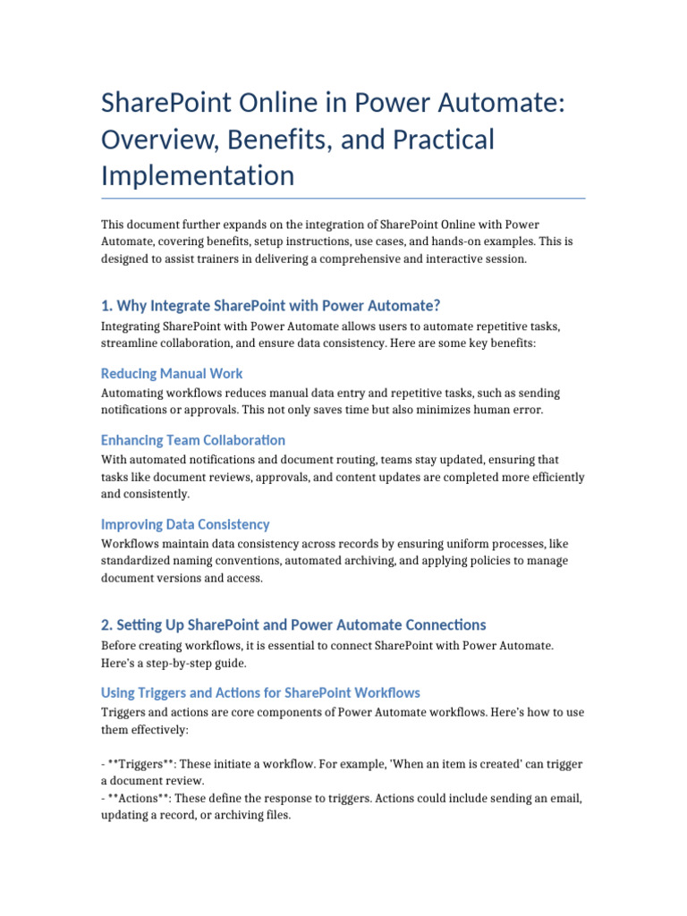 SharePoint Online Power Automate Expanded Notes | PDF | Share Point ...