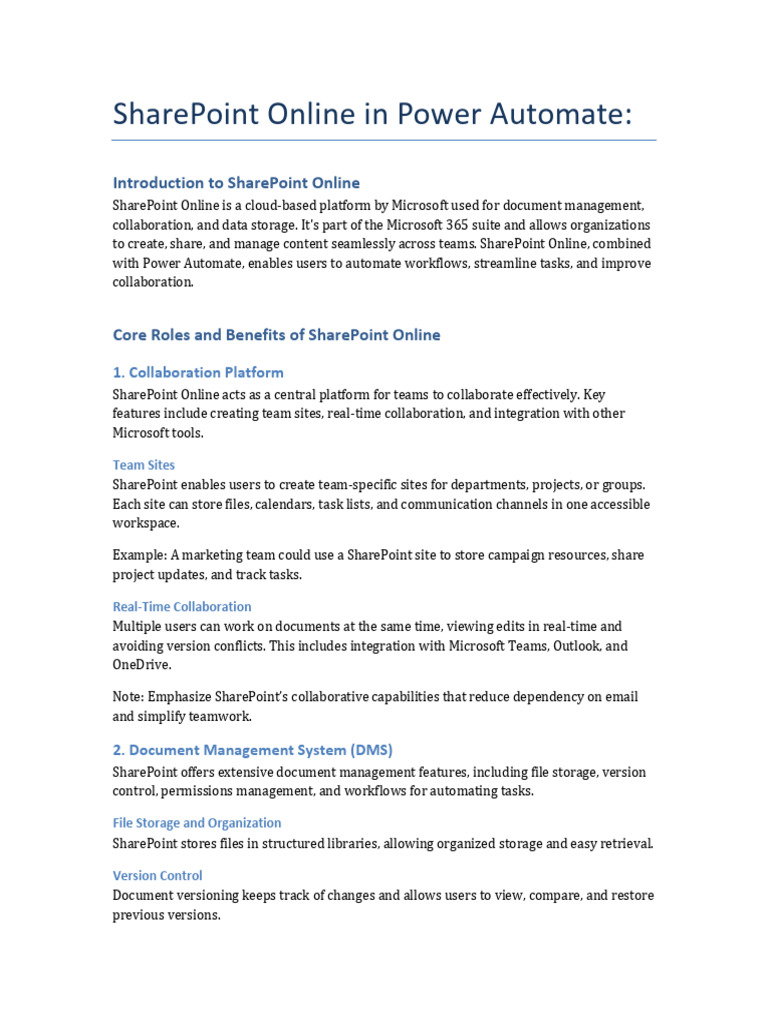 SharePoint Online with Power Automate Guide | PDF | Share Point | Computers