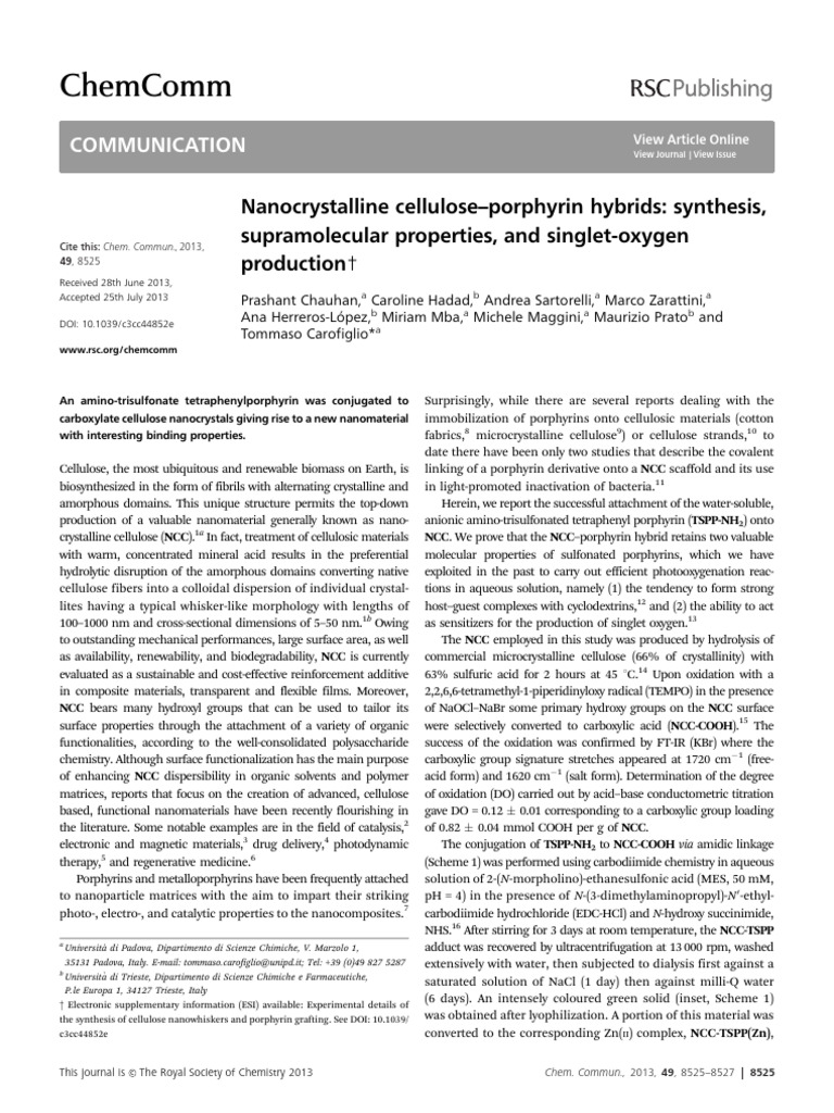 Chemcomm: Communication | PDF