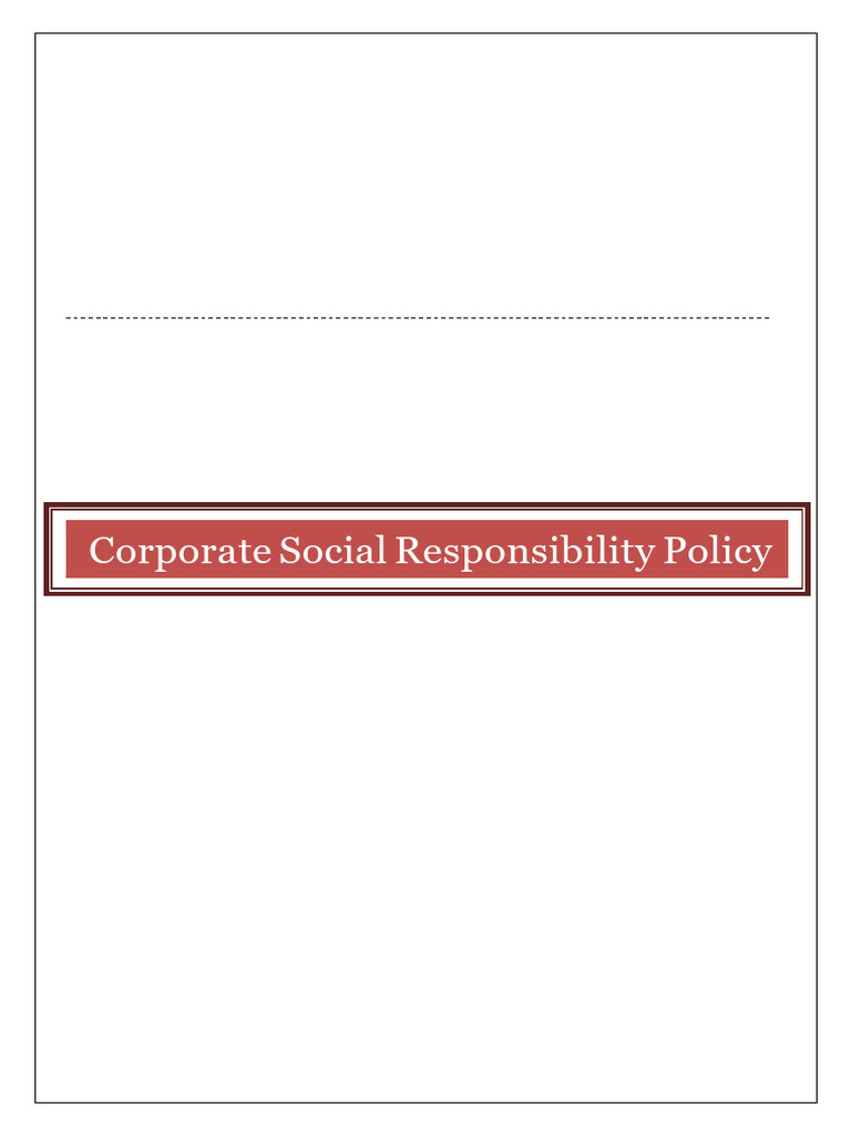 Eicher Corporate Social Responsibility Policy | PDF