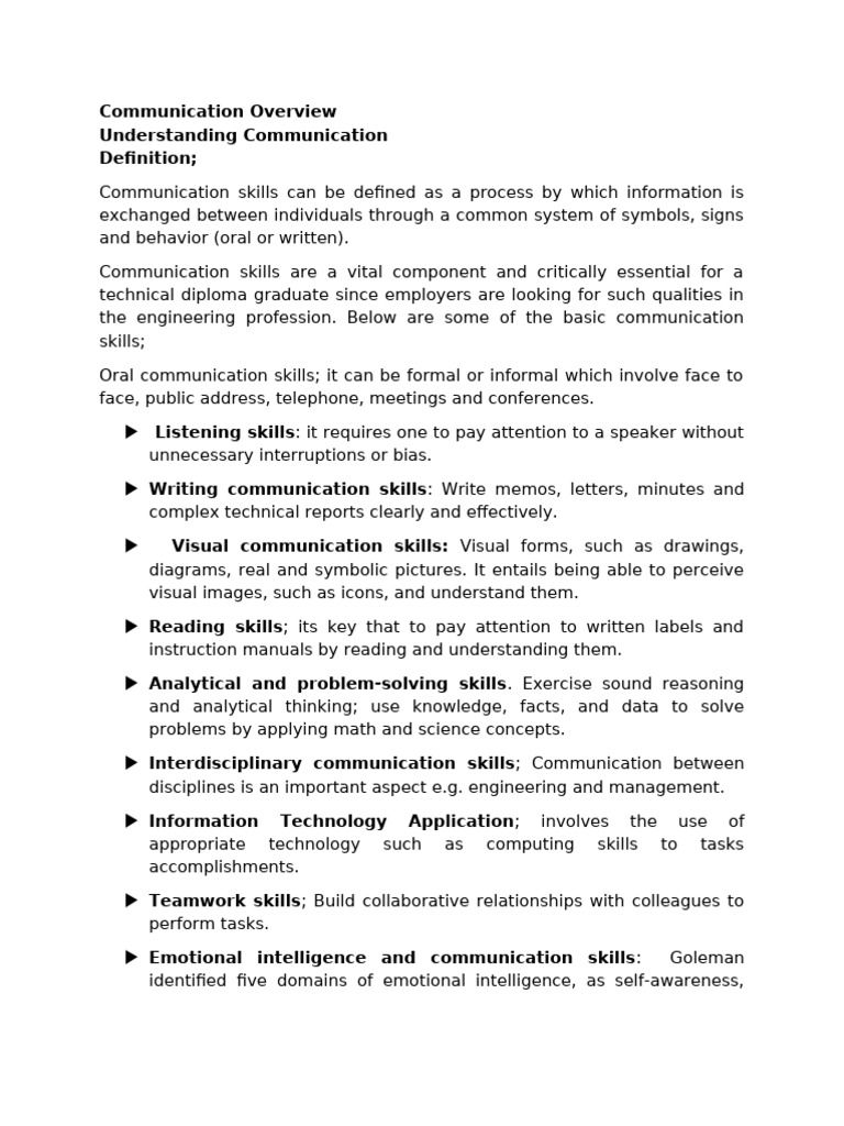 Communication Skills NOTES-1 | PDF